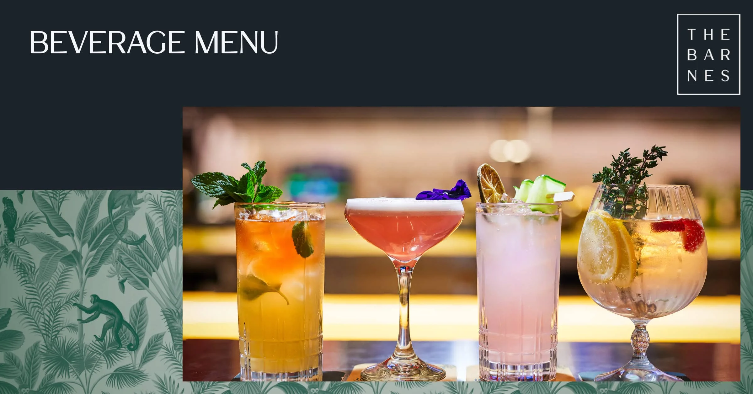 The Barnes Beverage & Bar Menu | Handcrafted Cocktails in Union Square